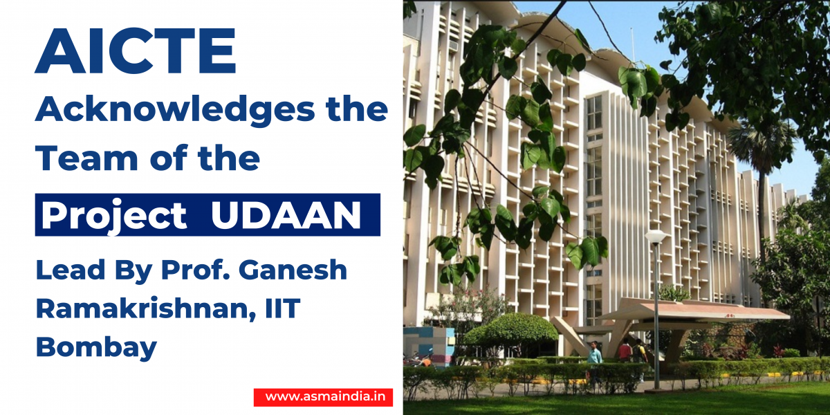 AICTE Acknowledges the Team of the Project UDAAN Lead By Prof. Ganesh ...